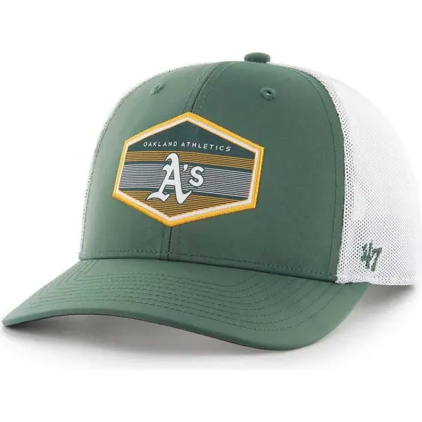 '47 White Oakland Athletics Burgess Trucker Snapback Hat - Green