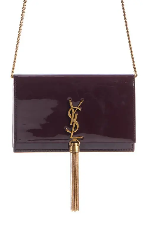 Saint Laurent Cassandre Kate Tassel Wallet-on-chain - Dark Red Wine