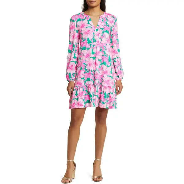 Lilly Pulitzer Alyssa Hibiscus Print Shift Dress - Kelly Green Hibis Kiss  | Editorialist