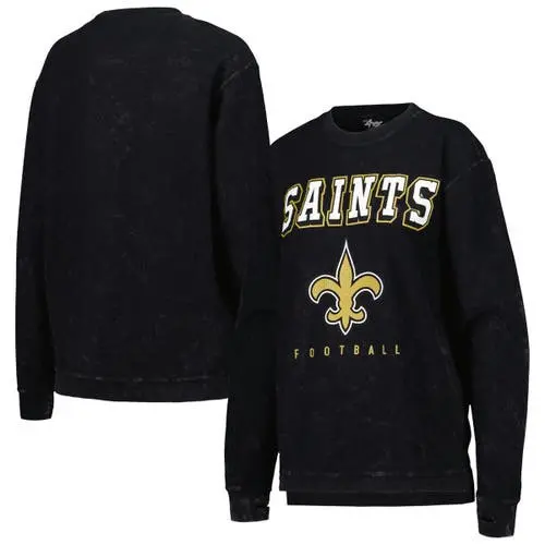 G-III 4HER BY CARL BANKS New Orleans Saints Corduroy Pullover Sweatshirt - Black