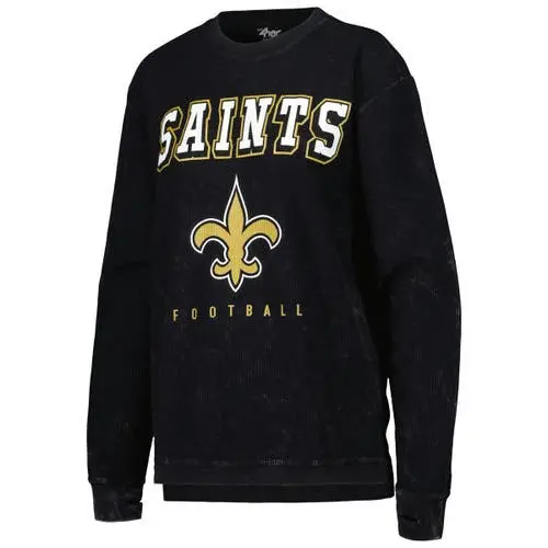 G-III 4HER BY CARL BANKS New Orleans Saints Corduroy Pullover Sweatshirt - Black