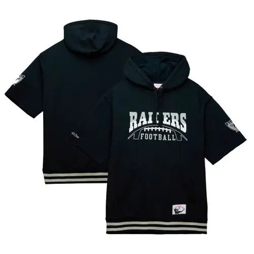 Mitchell & Ness Las Vegas Raiders Pre-game Short Sleeve Pullover Hoodie