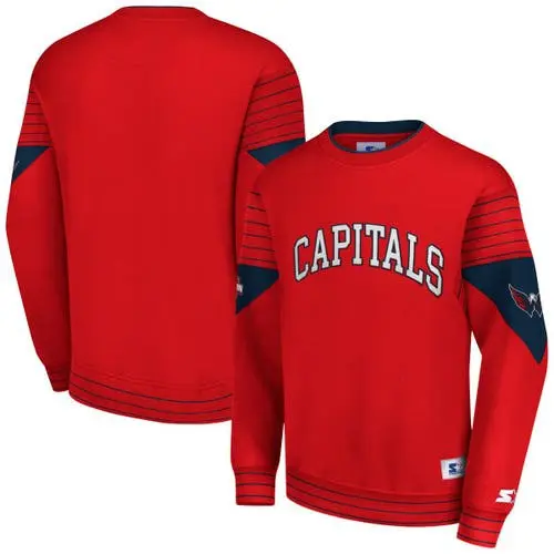 STARTER Washington Capitals Faceoff Pullover Sweatshirt