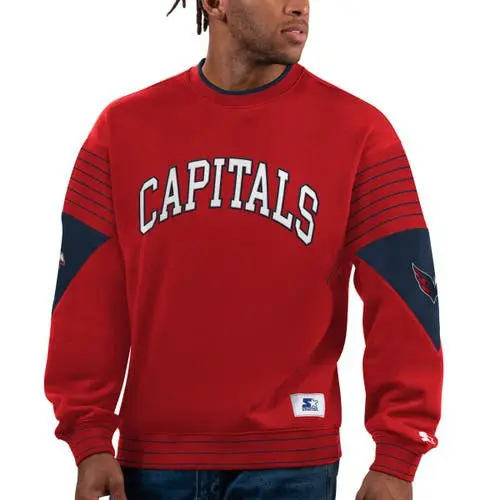 STARTER Washington Capitals Faceoff Pullover Sweatshirt