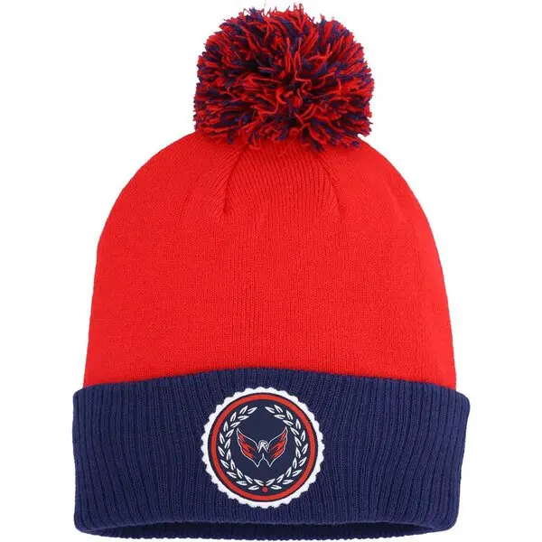 Adidas Washington Capitals Laurel Cuffed Knit Hat With Pom - Red