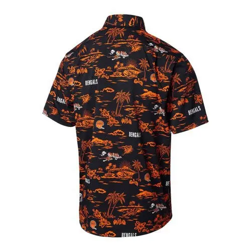 Reyn Spooner Cincinnati Bengals Throwback Kekai Print Button-up Shirt