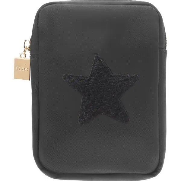BLOC BAGS Mini Star Appliqué Cosmetics Bag - Black/black