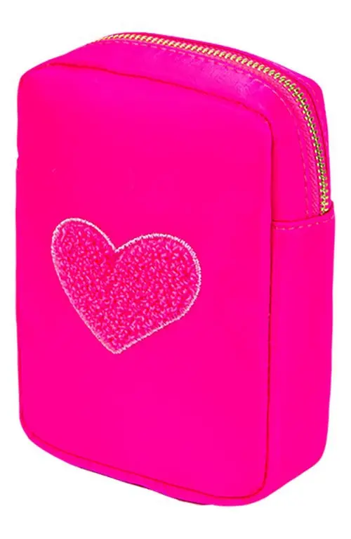 BLOC BAGS Mini Heart Cosmetic Bag - Hot Pink/ Hot Pink