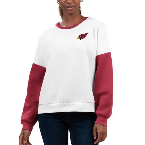 G-III 4HER BY CARL BANKS Arizona Cardinals A-game Pullover Sweatshirt - White