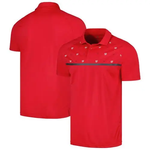 LEVELWEAR Washington Nationals Sector Batter Up Raglan Polo - Red