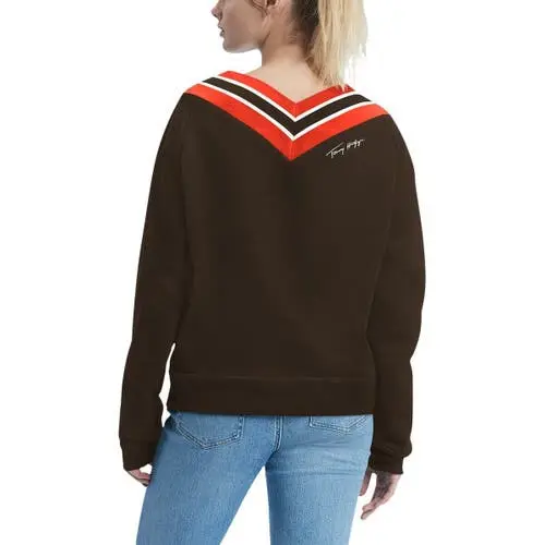 Tommy Hilfiger Cleveland Browns Raglan V-neck Sweater
