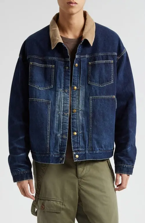 Visvim Waysee Insulated Denim Jacket In Indigo - 40% Off