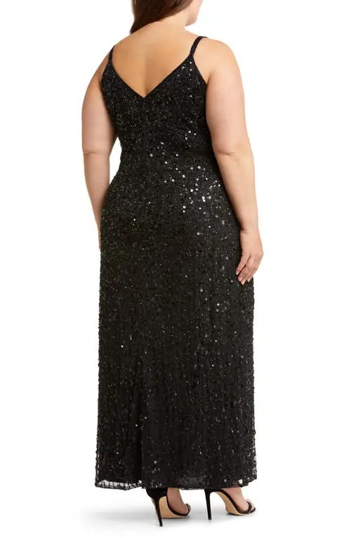 Pisarro Nights Sequin Mesh Gown With Jacket