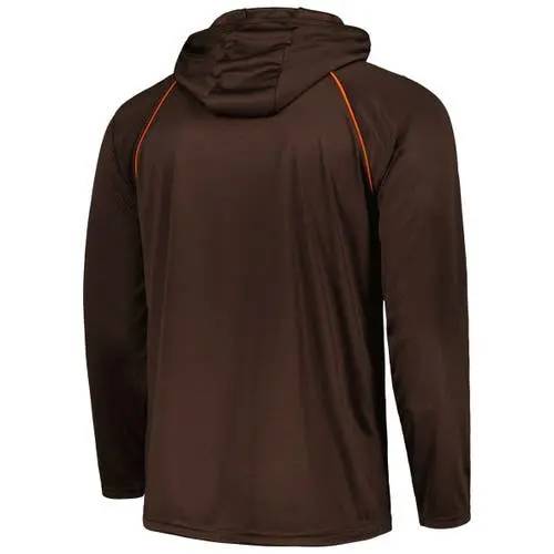 STARTER Cleveland Browns Throwback Raglan Long Sleeve Hooded T-shirt