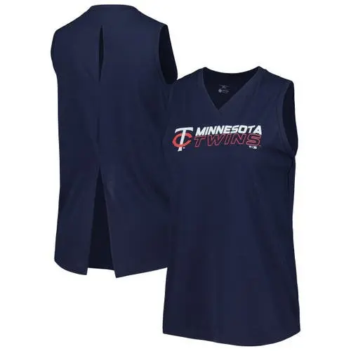 LEVELWEAR Minnesota Twins Paisley Chase V-neck Tank Top - Navy