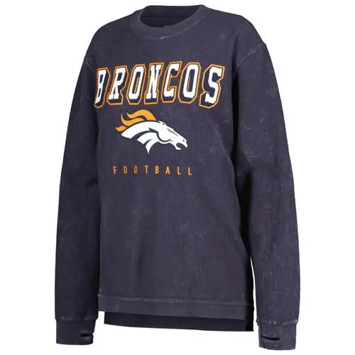 G-III 4HER BY CARL BANKS Denver Broncos Cord Pullover Sweatshirt