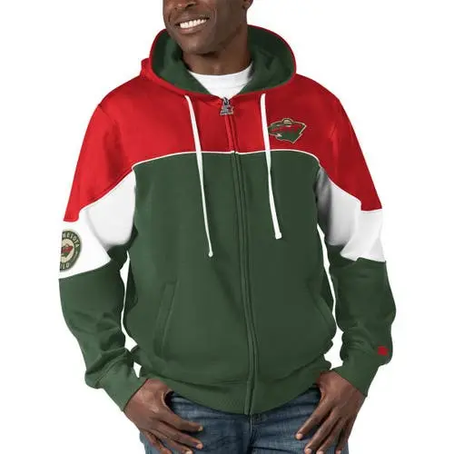 STARTER Minnesota Wild Power Forward Full-zip Hoodie - Green