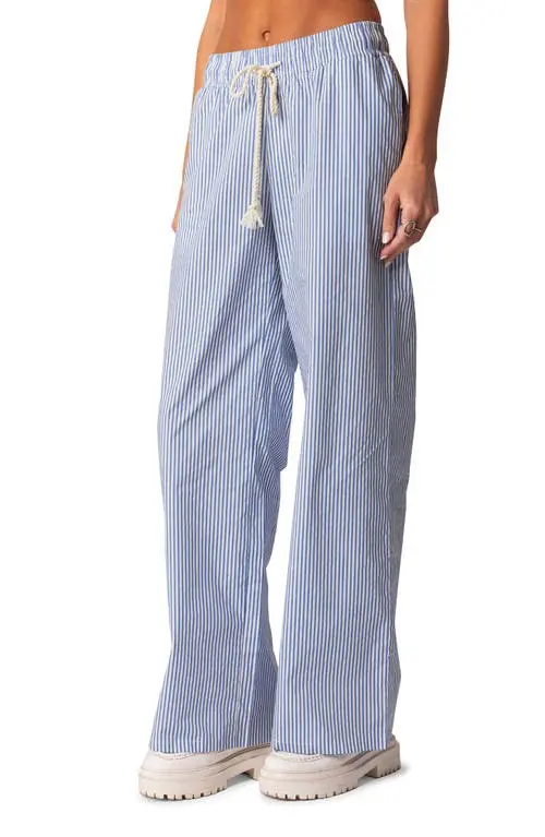 EDIKTED Stripe Wide Leg Cotton Pants