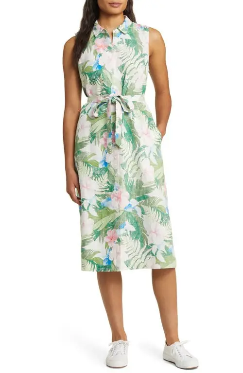 Tommy Bahama Radiant Sky Floral Linen Shirtdress In Coconut - 30% Off |  Editorialist