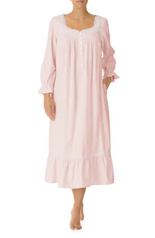 Eileen West Long Sleeve Cotton Ballet Nightgown - Blush