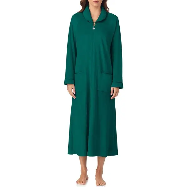 Eileen West Zip-up Longline Robe - Hunter