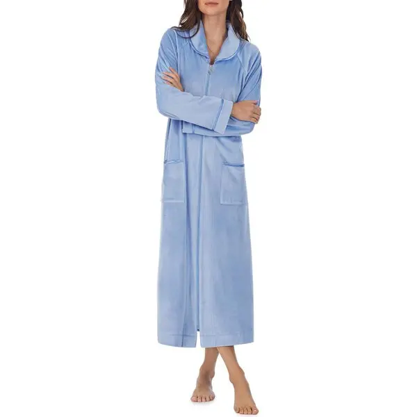 Eileen West Zip-up Longline Robe - Peri