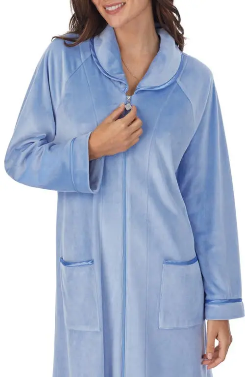 Eileen West Zip-up Longline Robe - Peri