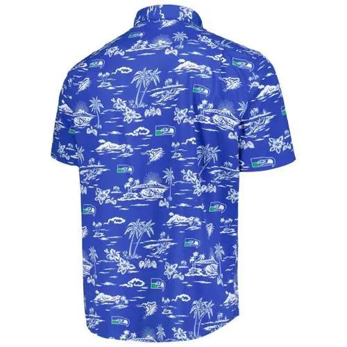 Reyn Spooner Seattle Seahawks Throwback Kekai Print Button-up Shirt