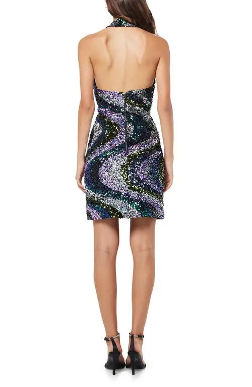 fishbone halter dress crushed flower dress Lilian Halter Flower Cutout Mermaid Formal Dress in Wine | Size: S | Knit Fabric main image 1