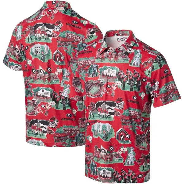 Reyn Spooner Georgia Bulldogs Scenic Polo - Red