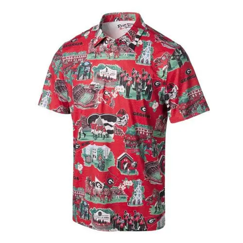 Reyn Spooner Georgia Bulldogs Scenic Polo - Red