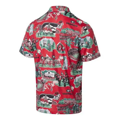 Reyn Spooner Georgia Bulldogs Scenic Polo - Red
