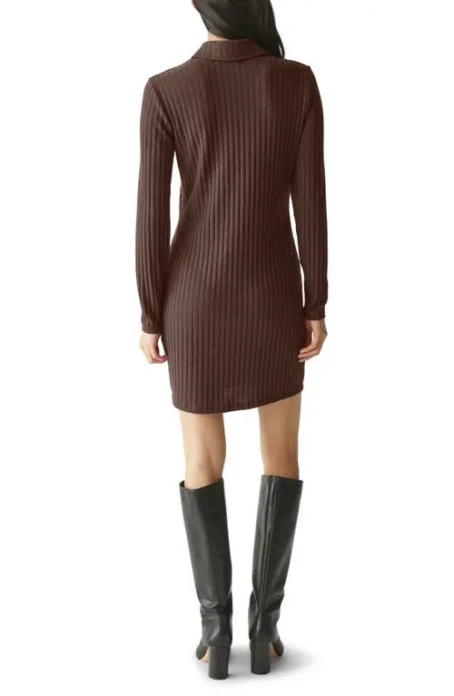 Michael Stars Kayla Long-sleeve Ribbed Mini Dress