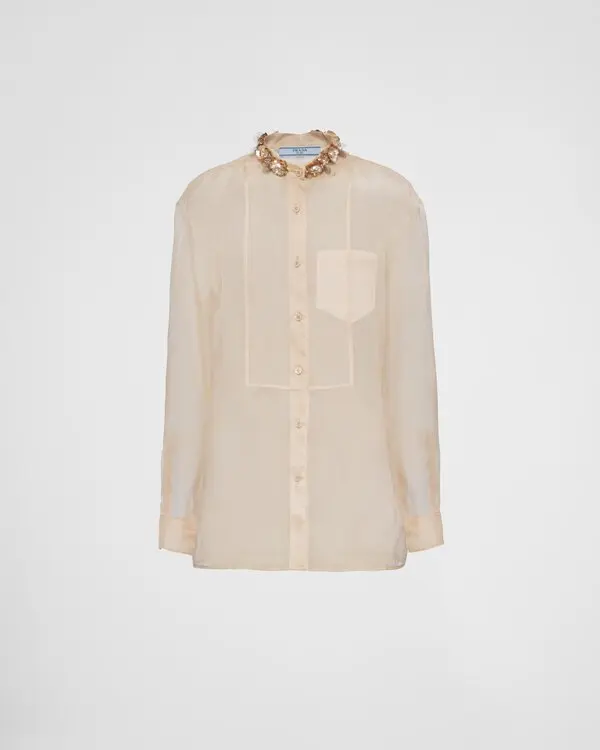 Prada Embroidered Organza Shirt