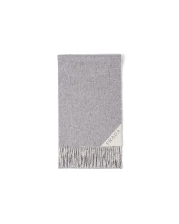 Prada Double Cashmere Scarf - Grey