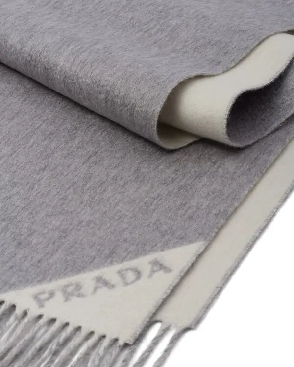Prada Double Cashmere Scarf - Grey