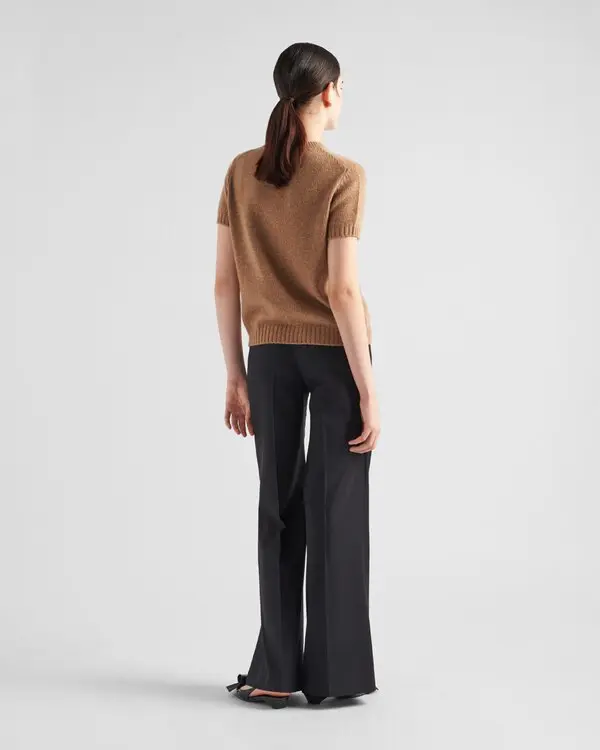 Prada Wool, Cashmere, And Lamé Crew-neck Sweater