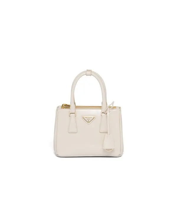Prada Galleria Mini Patent Leather Bag - Neutral