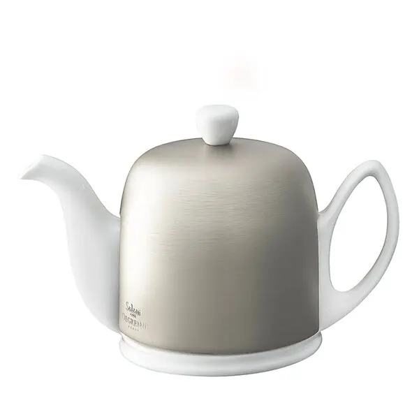 DEGRENNE PARIS Salam 23 Oz. Tea Pot - White/zinc