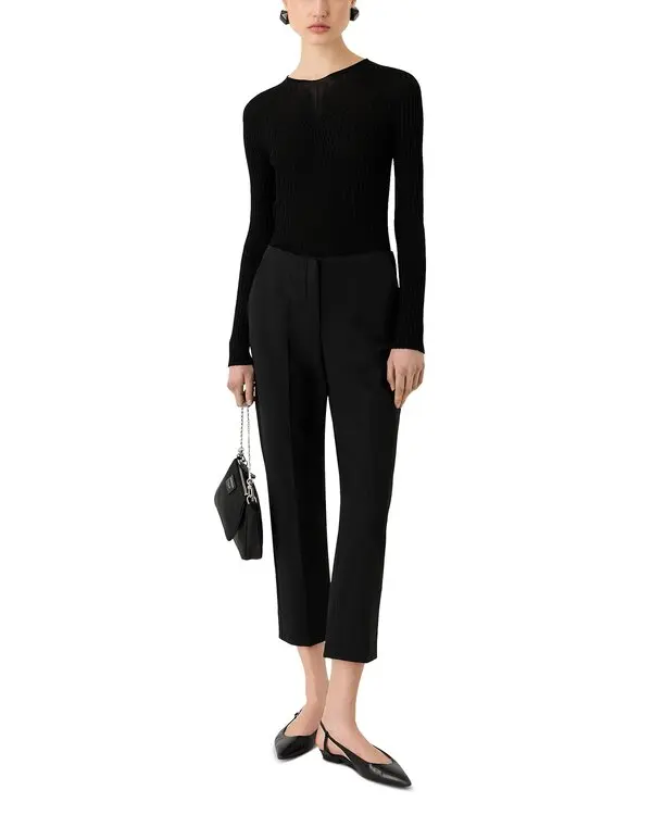 Emporio Armani Stretch Gabardine 7/8 Trousers - Black