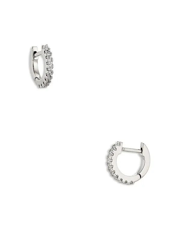 Nadri Pave Huggie Hoop Earrings - Silver