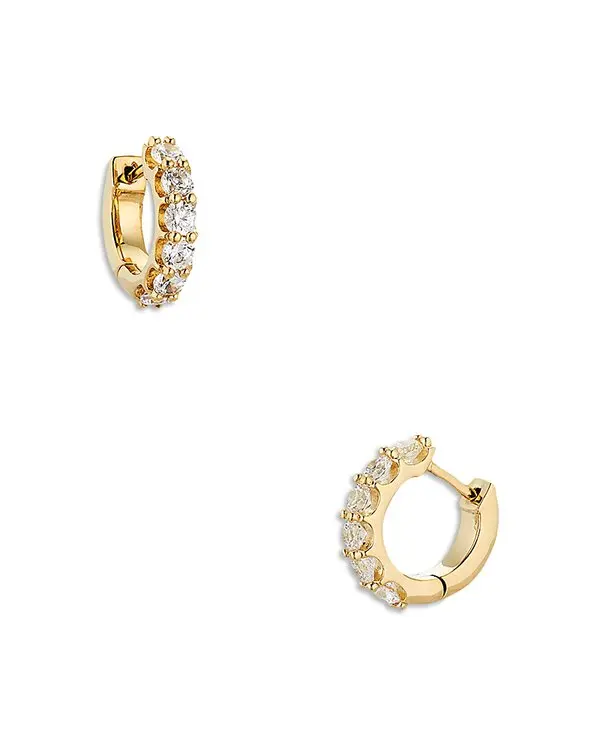 Nadri Huggie Hoop Earrings - Gold