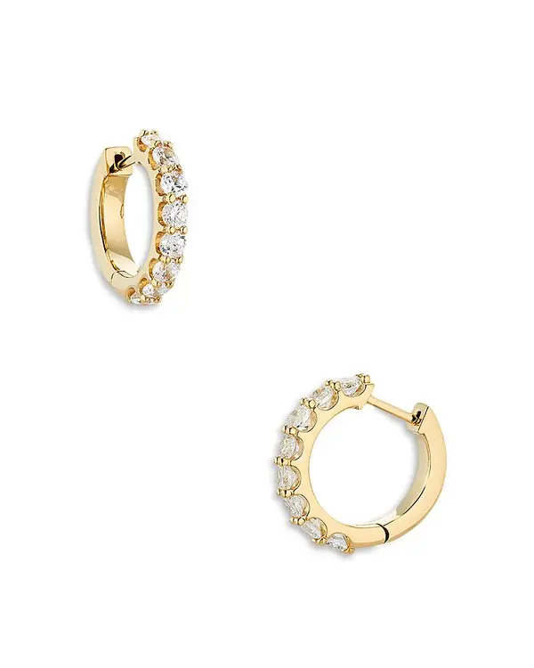 Nadri Huggie Hoop Earrings - Gold