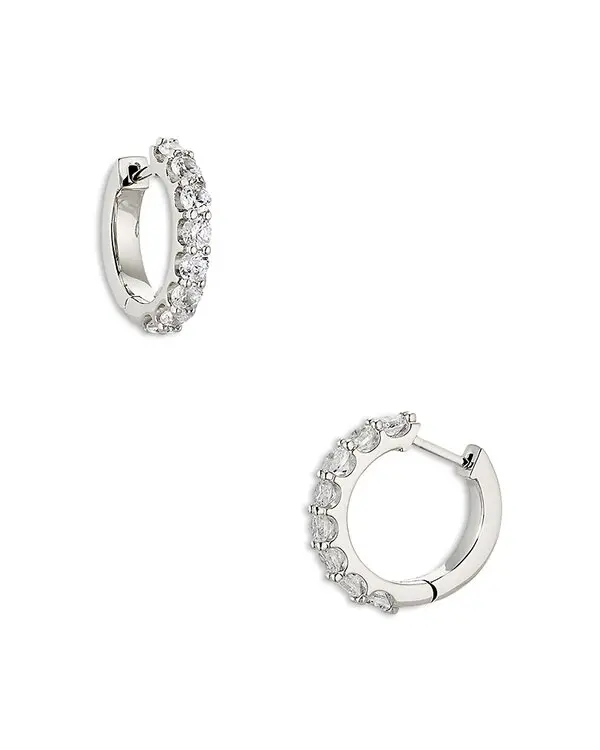 Nadri Huggie Hoop Earrings - Silver