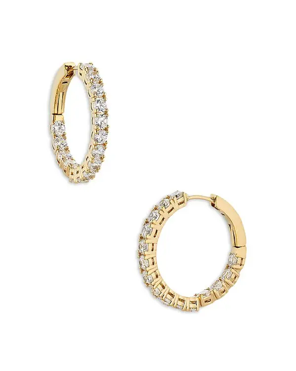 Nadri Inside Out Hoop Earrings - Gold