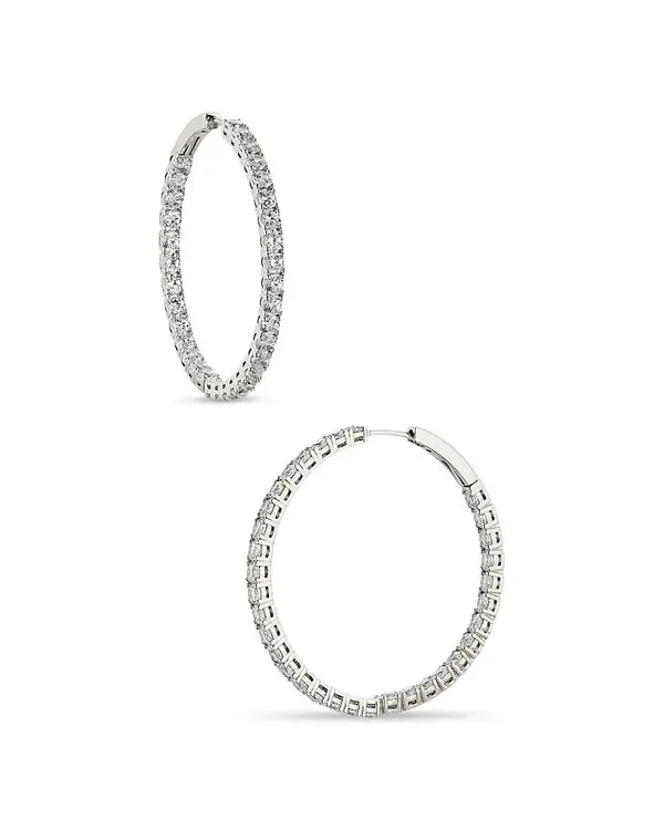 Nadri Inside Out Hoop Earrings - Silver