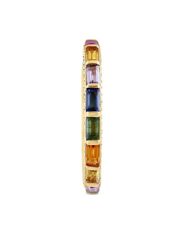 Bloomingdale'S Rainbow Sapphire And Diamond Eternity Ring