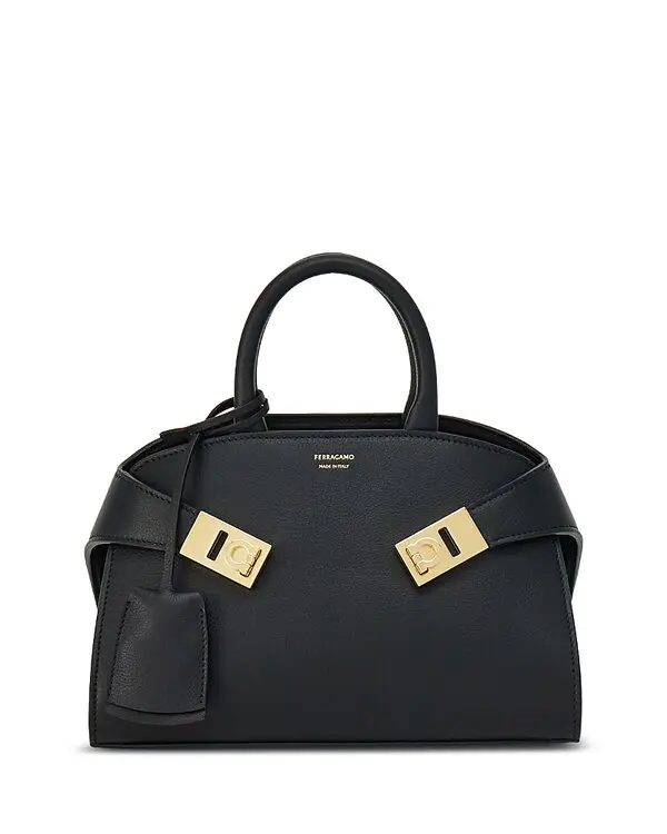 FERRAGAMO Hug Soft Mini Leather Crossbody - Nero