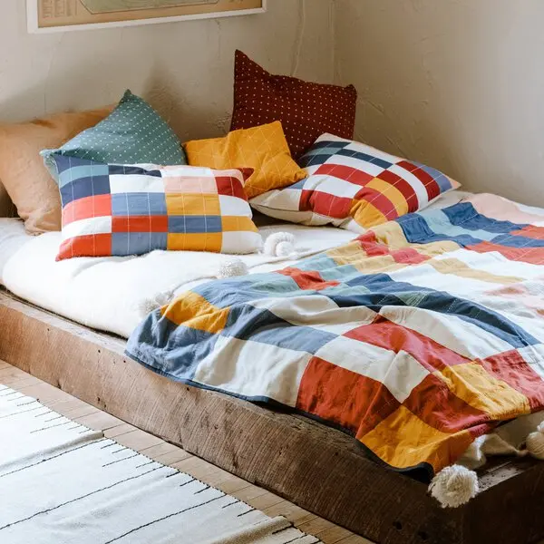 ANCHAL Check Quilt Throw