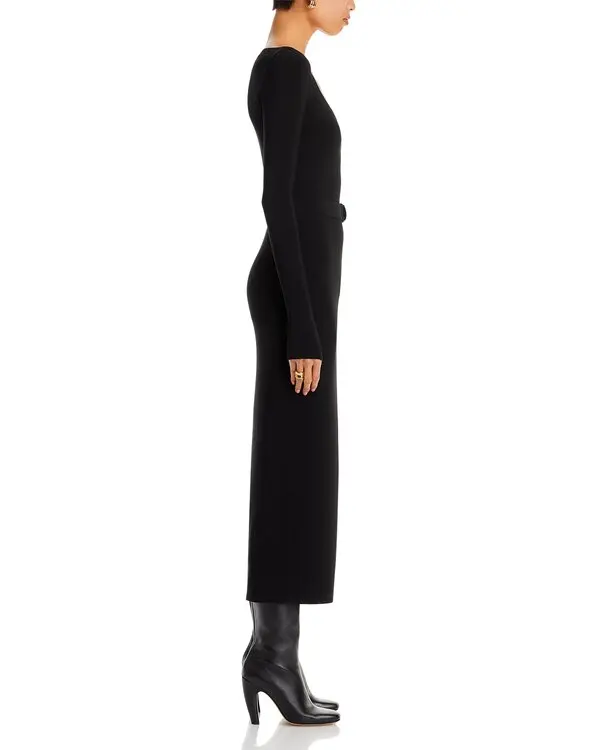 Norma Kamali Long Sleeve Side Slit Gown